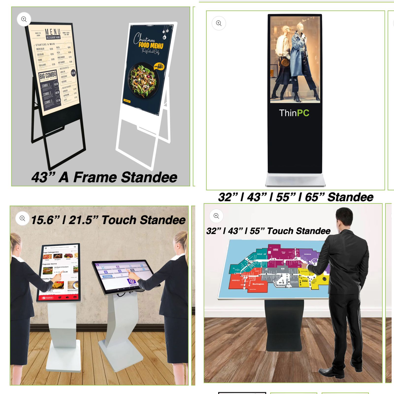 ThinPC Digital Signage Kiosk Standee With Touch & Non Touch