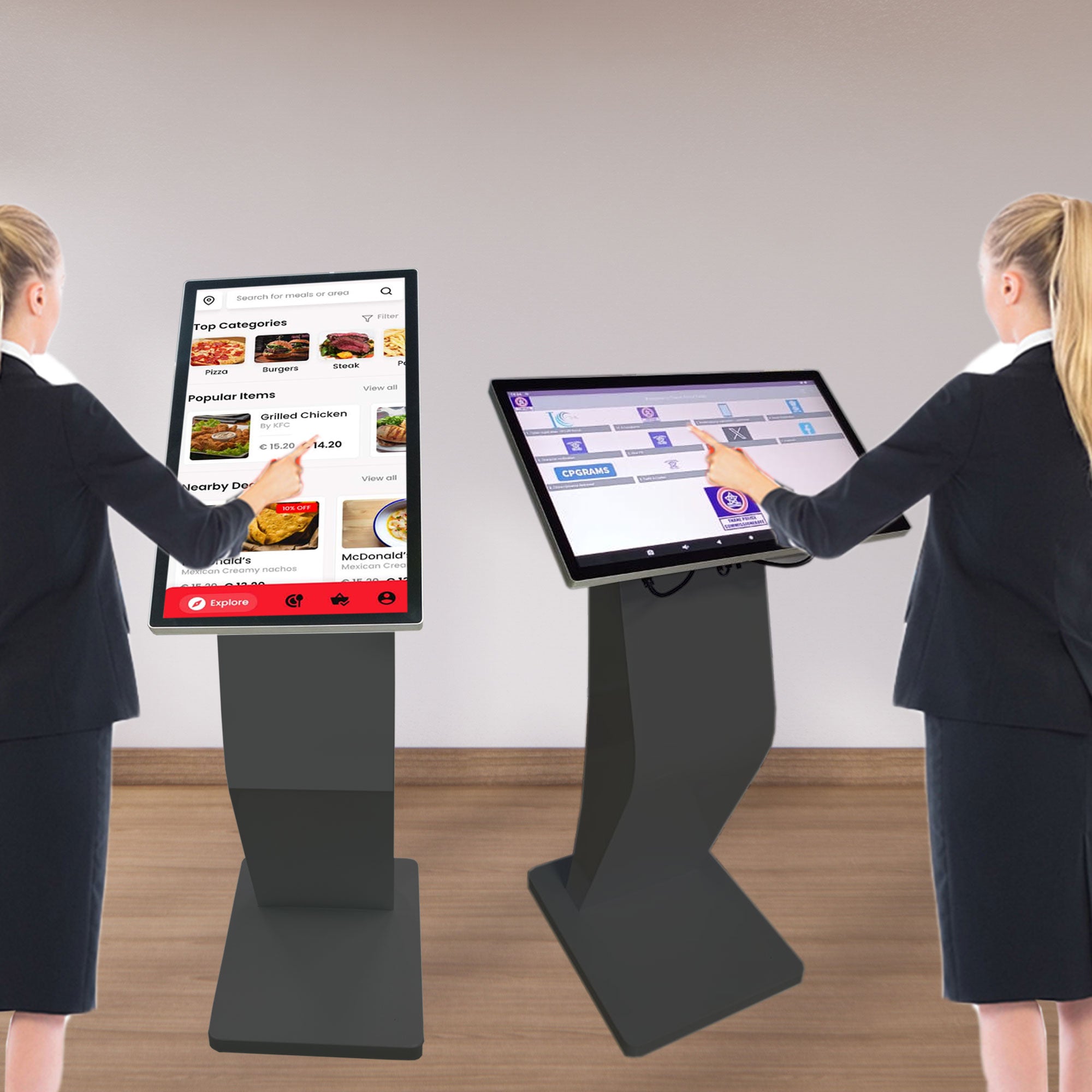 ThinPC Digital Signage Kiosk Standee With Touch & Non Touch